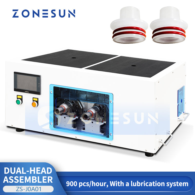 ZONESUN ZS-J0A01 Semi-Automatic Dual-Head Sealing Ring Assembly Machin ...