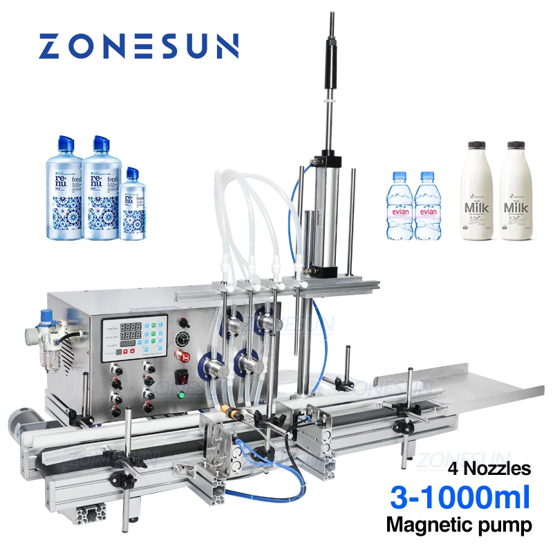 ZONESUN 4 Nozzles Magnetic Pump Automatic Desktop Liquid Water Filler ...