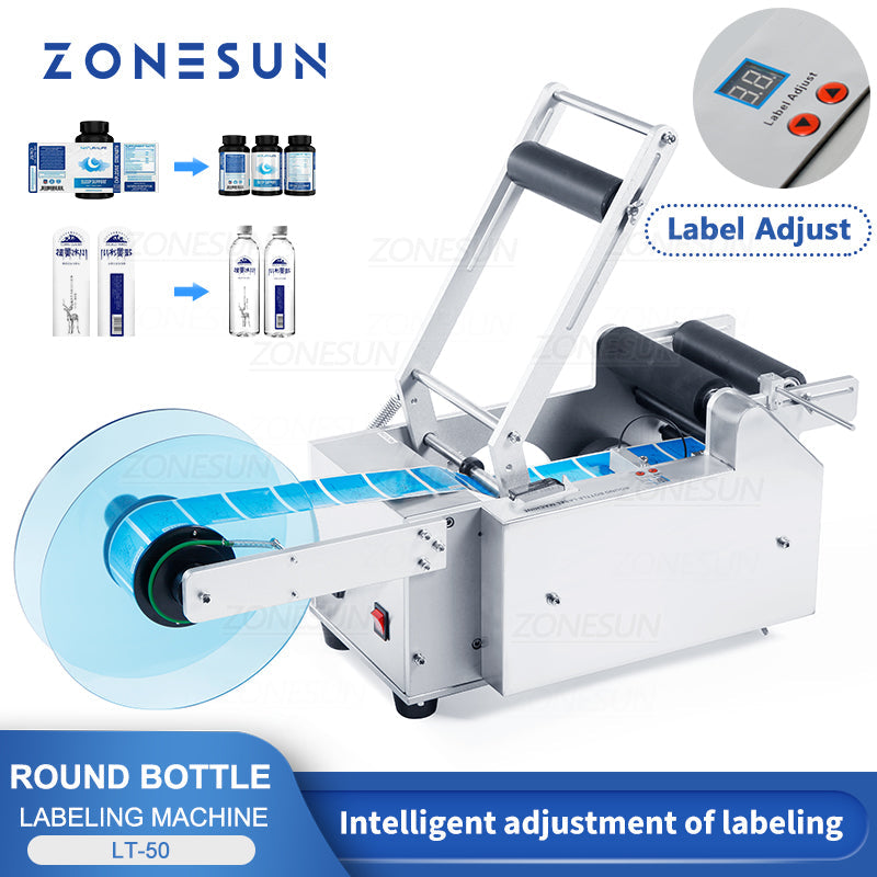 ZONESUN ZS-TB50/T Semi-automatic Round Bottle Labeling Machine – Zonesun Auto Pack