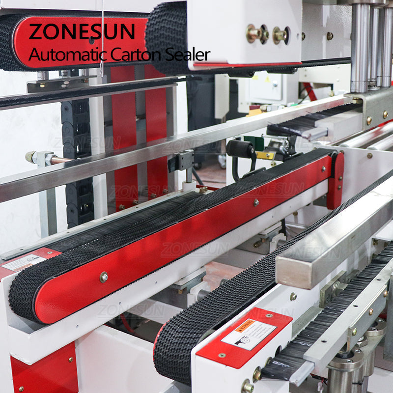 ZONESUN Automatic Carton Corner Sealer Tape Sticker Four Sides Carton ...