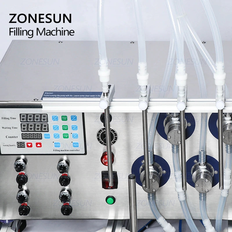ZONESUN 4 Nozzles Magnetic Pump Automatic Desktop Liquid Water Filler ...