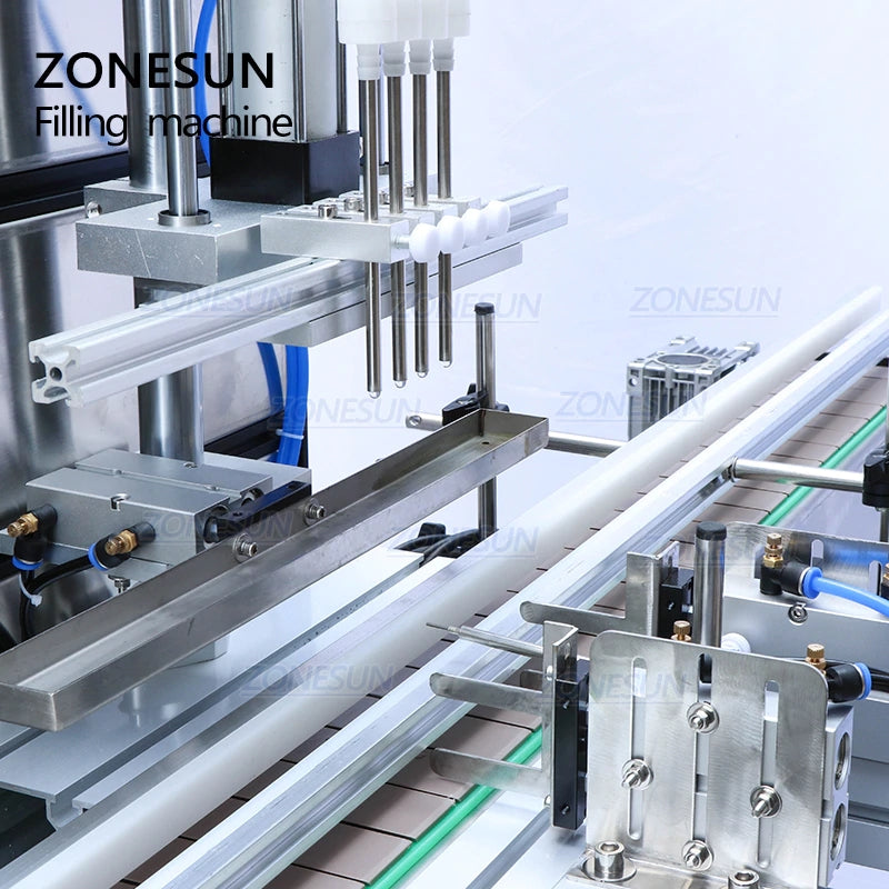 Zonesun ZS-FAL180P Automatic 4-Head Liquid Filling Capping Machine Wit ...
